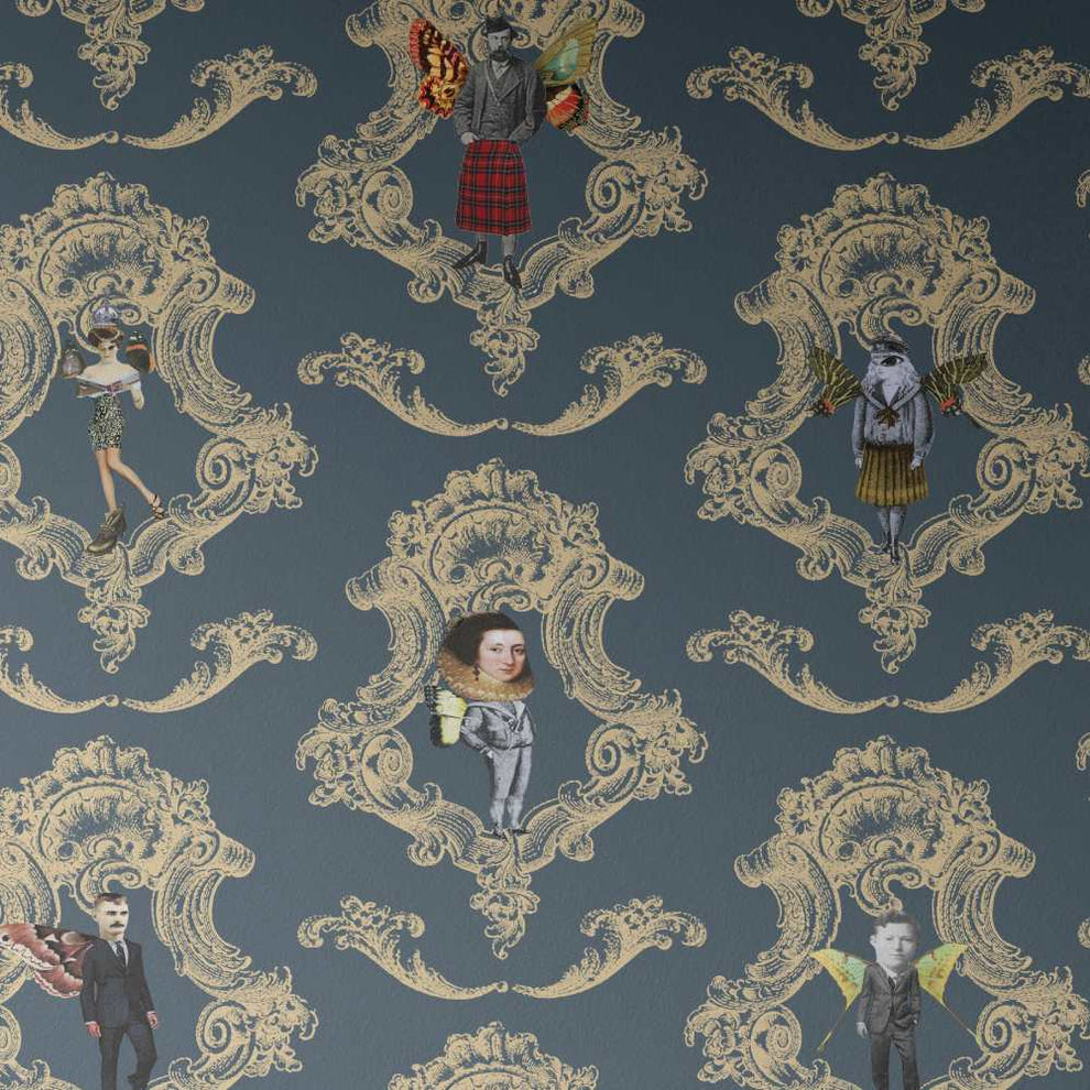 Butterfly People Wallpaper - Blue - Graduate Collection – Lime Lace