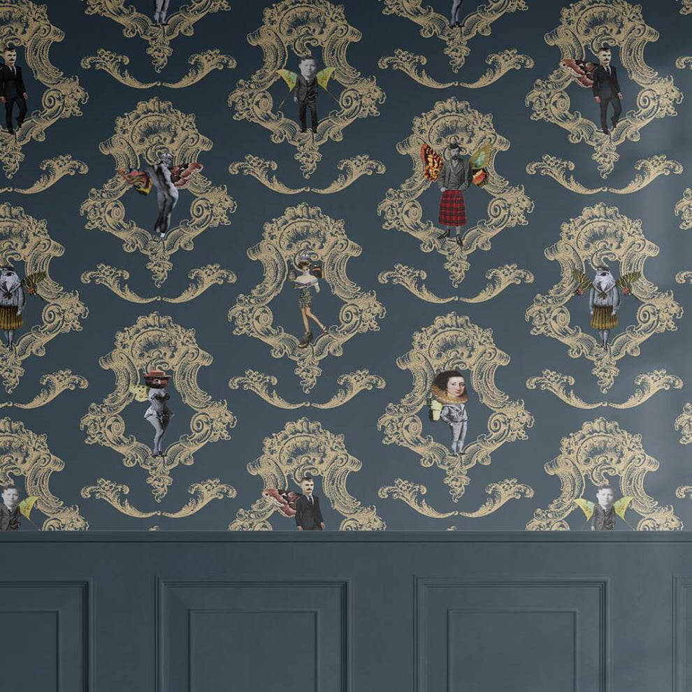 Butterfly People Wallpaper - Blue - Graduate Collection – Lime Lace