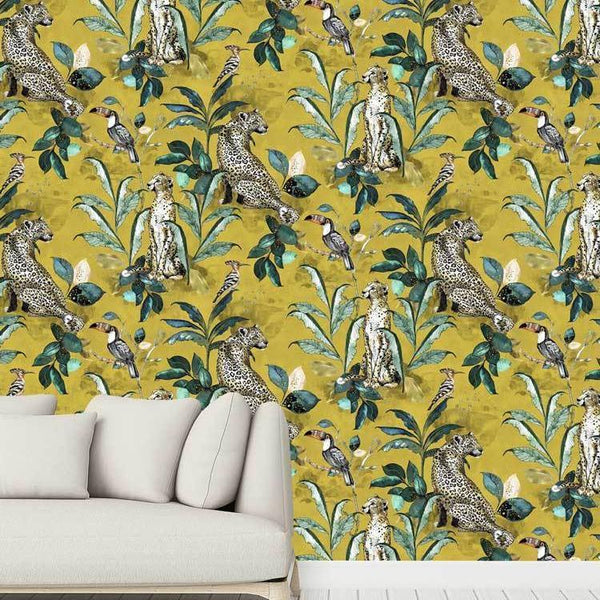 Cheetah Wallpaper - Mustard - Graduate Collection - LH1CHEWALMUS – Lime ...