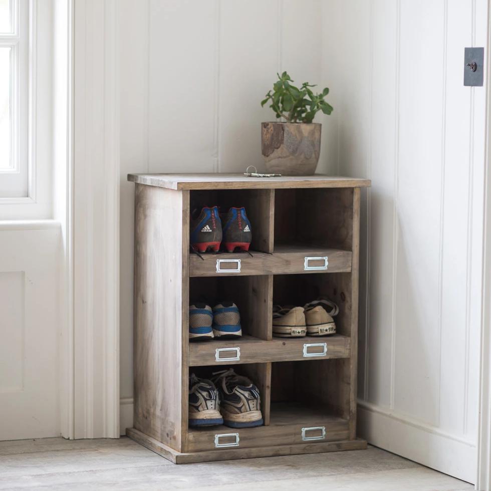 Fir Wood Shoe Storage Unit – Lime Lace