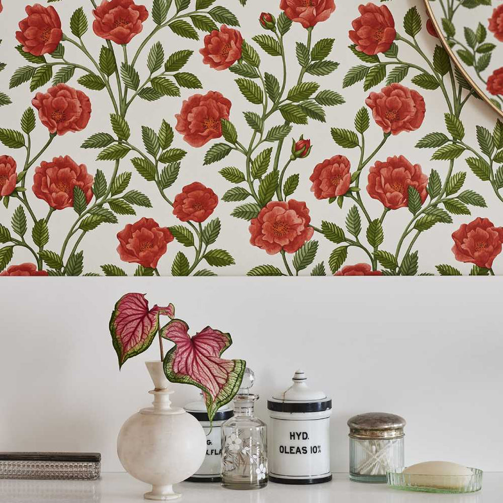 Hampton Roses Wallpaper - Great Masters - Cole & Son – Lime Lace