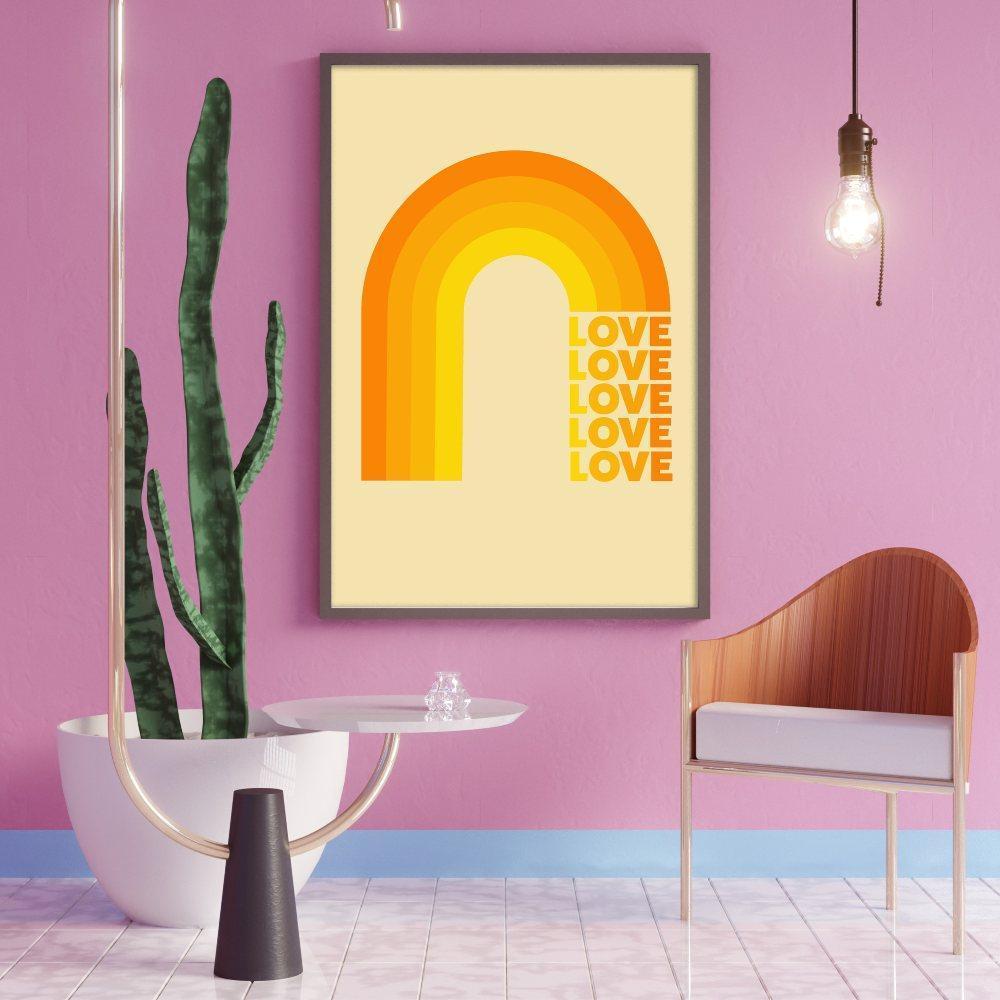 LOVE RAINBOW Poster Print - Orange – Lime Lace