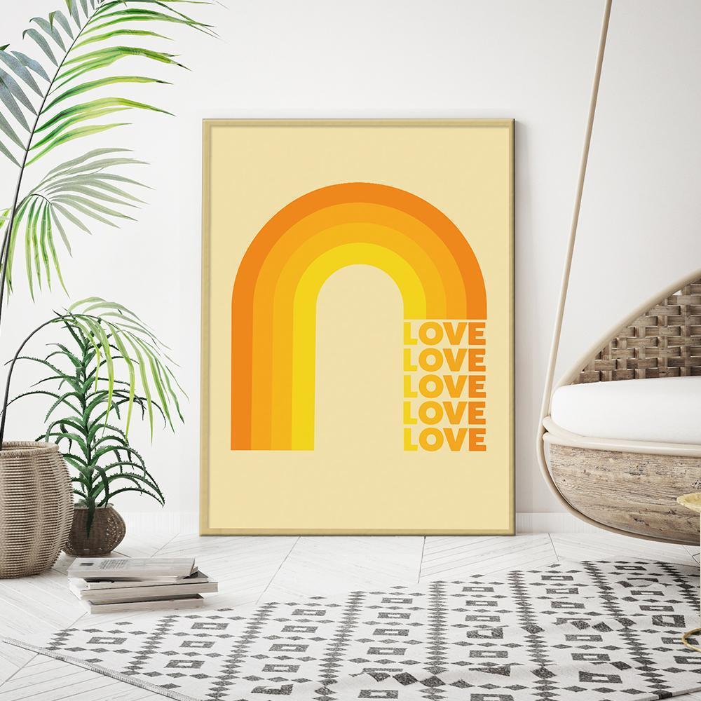 LOVE RAINBOW Poster Print - Orange – Lime Lace
