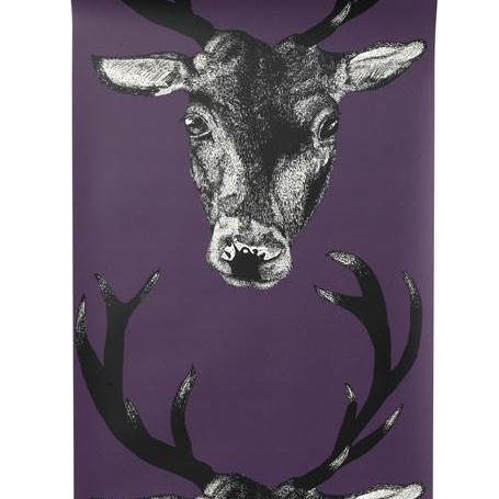 Large Stag Wallpaper - Plum - Graduate Collection - LB1STAWALPLUM ...