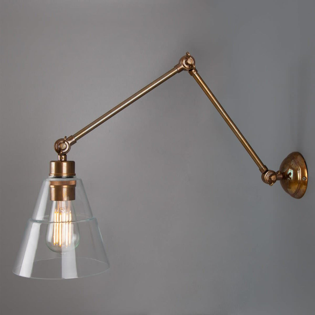 Lyx Adjustable Arm Wall Light - Antique Brass - Mullan Lighting – Lime Lace