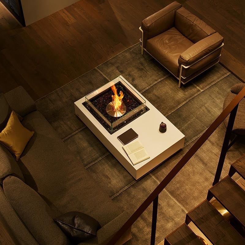 Manhattan Bioethanol Fire Pit Table - Bone - EcoSmart Fire – Lime Lace