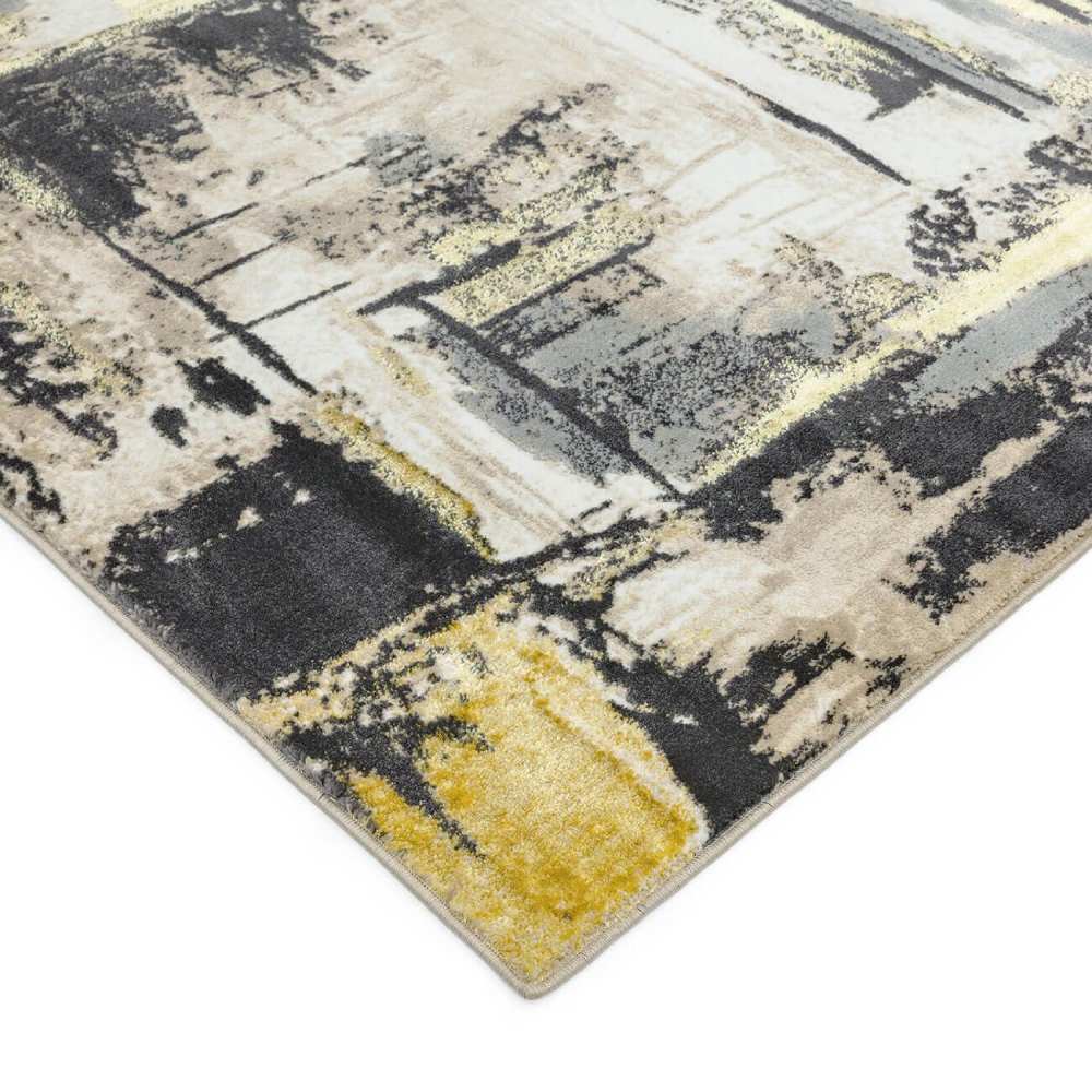 Metallic Abstract Print Rug - Yellow – Lime Lace