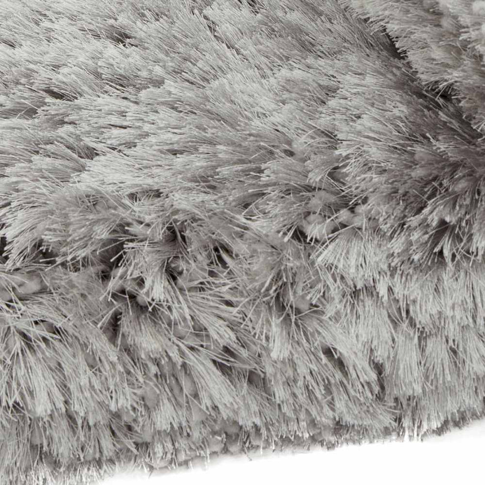 Plush Deep Pile Shaggy Rug - Silver – Lime Lace