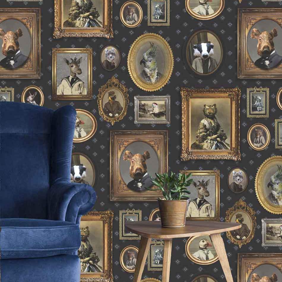 Portrait Gallery Wallpaper - Navy - Graduate Collection - CC1VISWALDN ...
