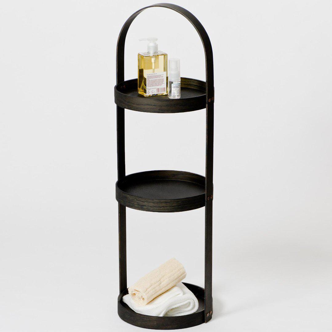 Round Bathroom Caddy - Dark Oak – Lime Lace