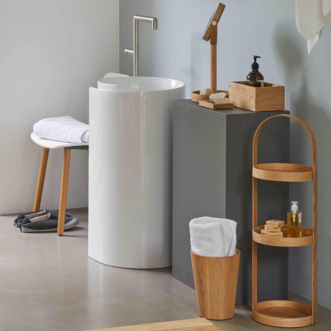 Round Bathroom Caddy - Natural Oak – Lime Lace