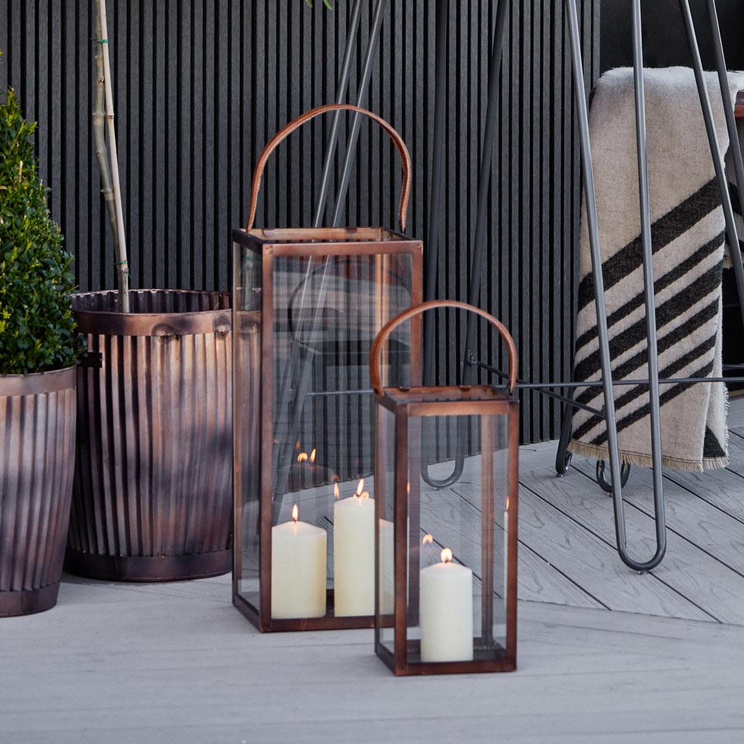 Copper Outdoor Candle Lanterns