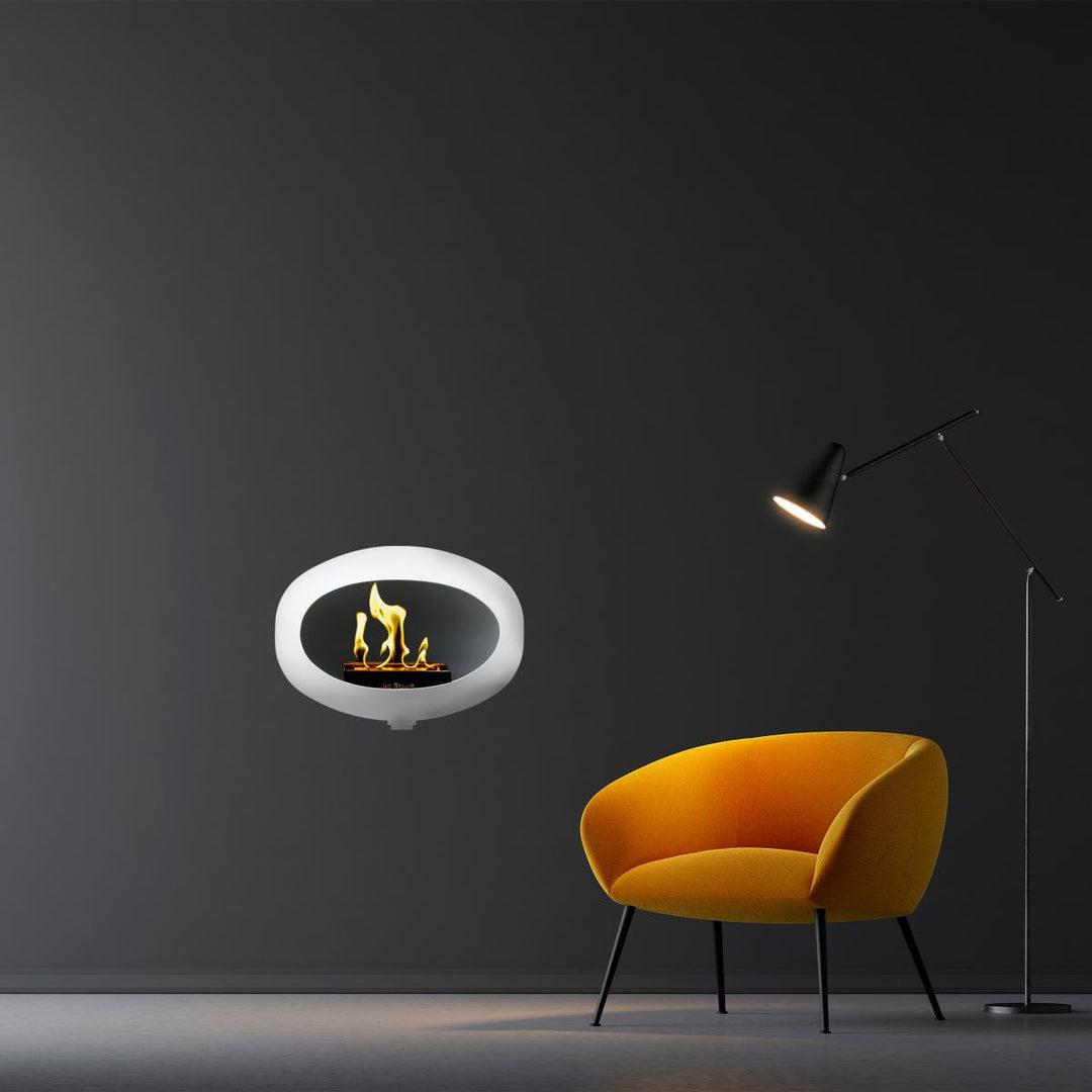 White Wall Bioethanol Fire - Le Feu Wall Hanging Bioethanol Fireplace ...