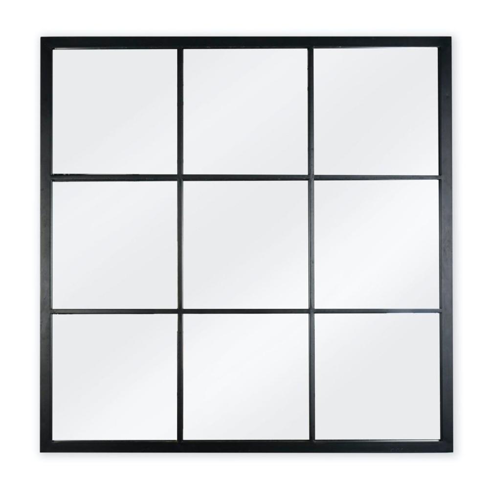 Black Square Window Pane Outdoor Mirror – Lime Lace