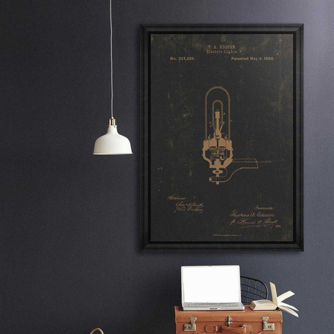 Edison Electric Light Framed Wall Art - MINDTHEGAP – Lime Lace