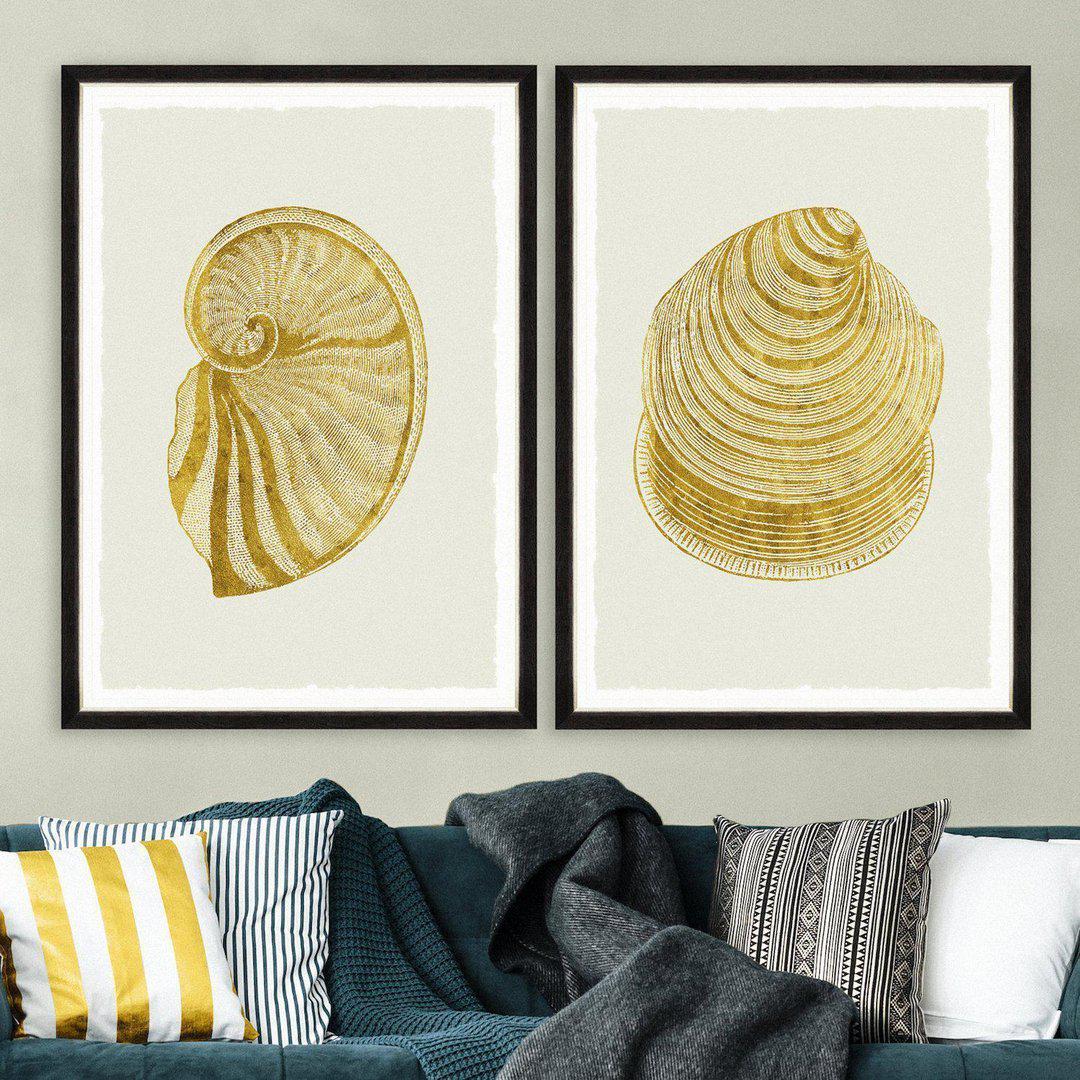 Golden Seashell I Framed Wall Art - MINDTHEGAP – Lime Lace