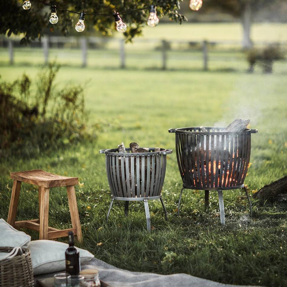 Industrial Raw Metal Fire Pit – Lime Lace