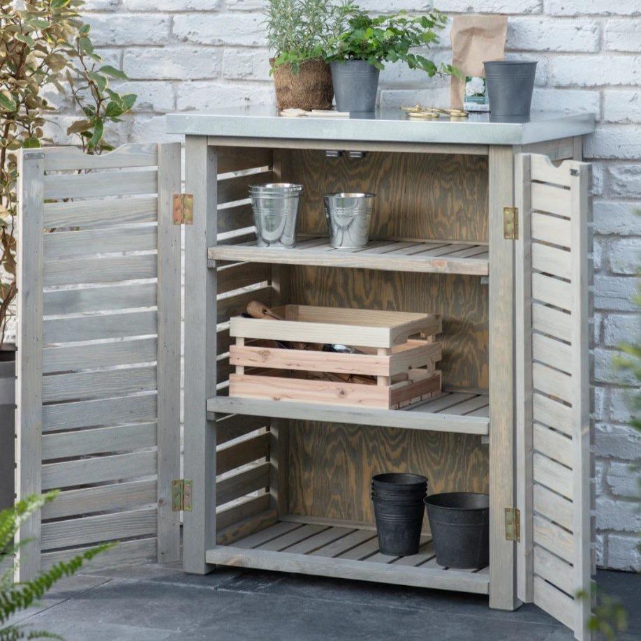 Slatted Outdoor Storage Unit – Lime Lace